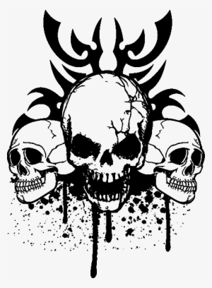 Skulls Triple Tribal - Skull Free Picture For Commercial Use - 441x600 ...