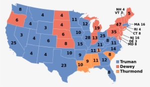 Election Of 1948 Map - 1200x698 PNG Download - PNGkit