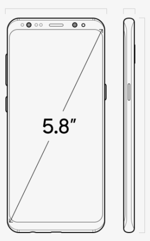 Illustration Of Galaxy S8 Showing Screen Dimension - Samsung Galaxy S8 ...