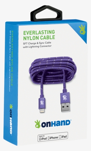 Lightning Purple Everlasting Nylon Cable - Usb - 1392x920 PNG Download ...