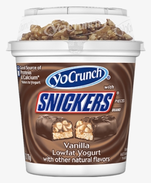 Yocrunch Yogurt, Lowfat, Vanilla, With Snickers Pieces - 600x600 PNG ...