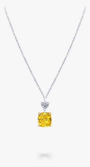 A Classic Graff Necklace Featuring A Cushion Cut Yellow - Locket ...