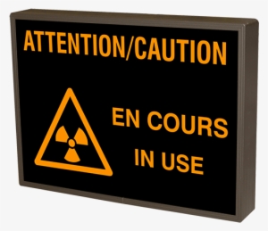 Attention/caution En Cours In Use W/caution Symbol - Surety - 500x453 ...