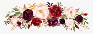 Floral Freetoedit - Floral Marsala Png - 596x240 PNG Download - PNGkit