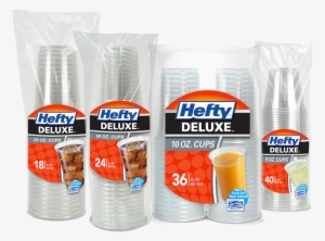 Deluxe Clear Cups - Hefty Easy Grip Disposable Plastic Party Cups ...