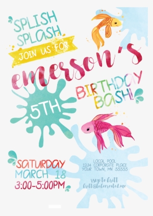 Have A Blast At This Splish Splash Birthday Party This - Illustration ...