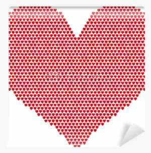Red Heart With Heart Grid Pattern Wall Mural - Patchwork - 400x400 PNG ...