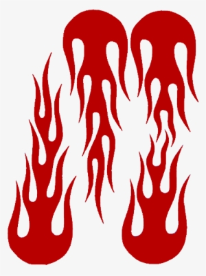 Red Tall Flames 4" X 5 3/8" Reflective Vinyl - Comet Flame Stencil 48 ...