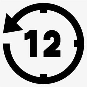 Drawn Clock Arrow Png - 12 Hour Icon Png - 1600x1600 PNG Download - PNGkit