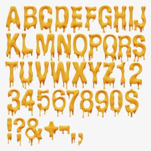 Cheese Png Library - Melting Letters Font - 525x534 PNG Download - PNGkit