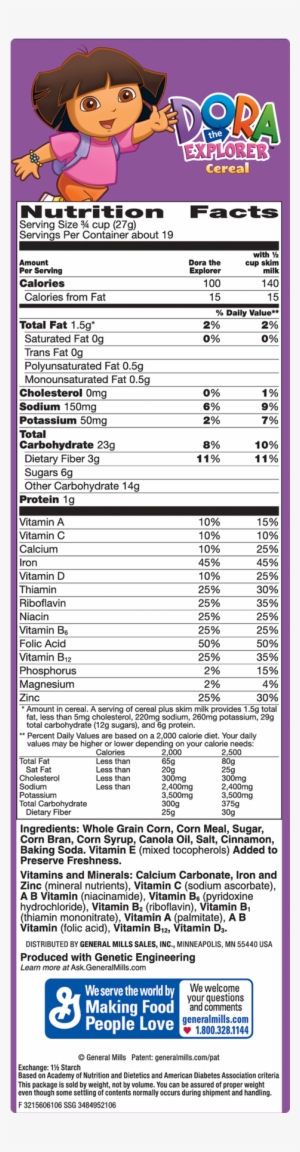 Dora The Explorer Breakfast Cereal, - General Mills Cereals Cookie ...