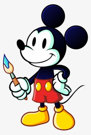 Mickey Mouse - Mickey Mouse With Paint Brush - 735x1087 PNG Download ...