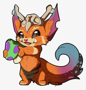 Super Gute Gnar With A Teemo Mushroom By - League Of Legends Chibi Gnar ...