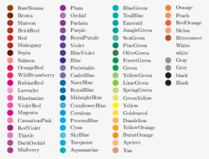 List Of Colors - Colors List - 597x457 PNG Download - PNGkit
