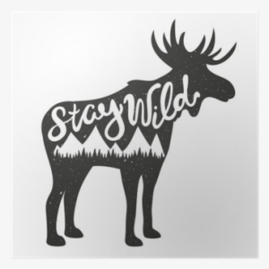 Vector Illustration With Moose Silhouette And Lettering - Illustration ...