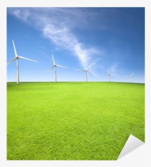 Wind Turbines In An Green Field With Cloud Background - Wind Turbine ...