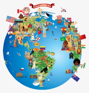 Cartoon Map Of World Clipart - Desenho Mapa Do Mundo - 381x399 PNG ...