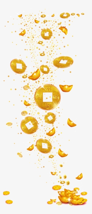 Floating Gold Ingot Coins Transparent Decoration - 金币 Png - 1024x2354 ...