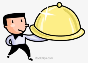Waiter Serving Food Royalty Free Vector Clip Art Illustration - Serving ...