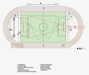 Standard Competition Athletics Track - Labelled Diagram Of 400m Track And Field - 578x482 PNG ...