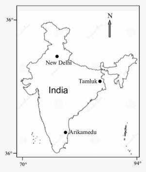 Map Of India Showing Position Of Tamluk And Arikamedu - Map - 691x780 ...