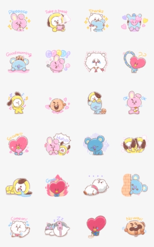 Bt21 I Love Him Line Stickers - Bt21 Sticker Line Png - 354x350 PNG ...