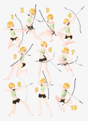 [mmd] Archery Pose Pack - Bow - 764x1045 PNG Download - PNGkit