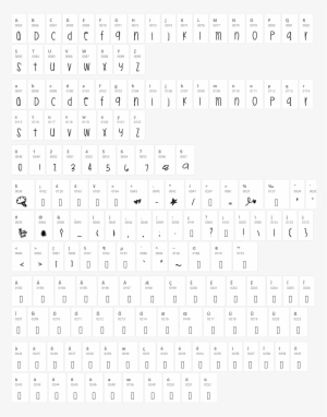 Baby's Breath Easter Character Map - Lassus Font Character Map ...