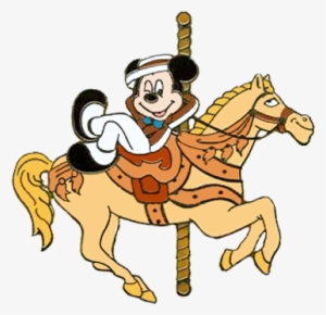 Carousel Clipart Disney - Mickey Mouse On Carousel Horse Pin - 385x367 ...