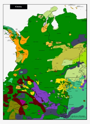 Linguistic Map Of Colombia - 1353x1859 PNG Download - PNGkit