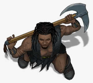 Barbarian - Half Orc Female Token - 400x400 PNG Download - PNGkit