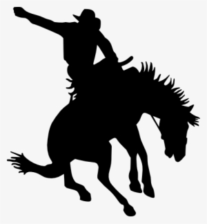 Bronco Rider Silhouette Picture In Black Vinyl - Bronc Riding Clipart ...