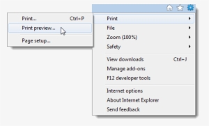 Selecting Print Preview From The Tools Menu - Internet Explorer 9 Tools ...