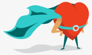 Hearts & Heroes - Cartoon Superhero Heart - 2400x1800 PNG Download - PNGkit