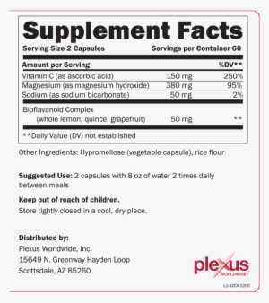 Label-biocleanse - Plexus Probio5 Ingredients Label - 550x650 PNG ...