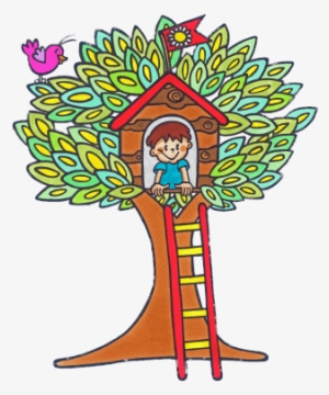 Boy In Colourful Treehouse Png - Tree House - 400x401 PNG Download - PNGkit