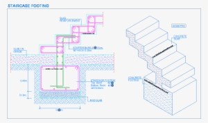 Stairs - Concrete Stair Footing Details - 967x577 PNG Download - PNGkit