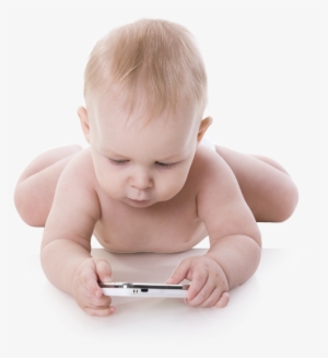 Edu2 - Baby On A Phone - 560x578 PNG Download - PNGkit