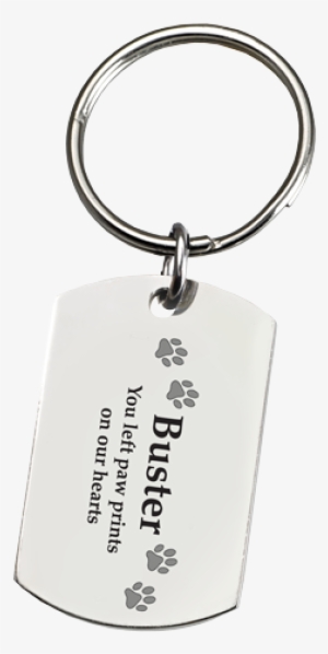 Large Stainless Steel Dog Tag Paw Print Pet Print Key - Fingerprint ...