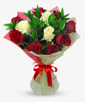 Bookey Png - Mazzo Di Rose Rosse E Bianche - 335x400 PNG Download - PNGkit