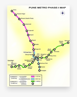Pune Metro Route Map - 531x665 PNG Download - PNGkit