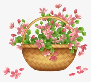Spring Flower Basket Png Clipart - Flower Basket Clipart - 3500x3143 ...