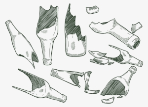 Broken Beer Bottle Drawing - 1400x980 PNG Download - PNGkit