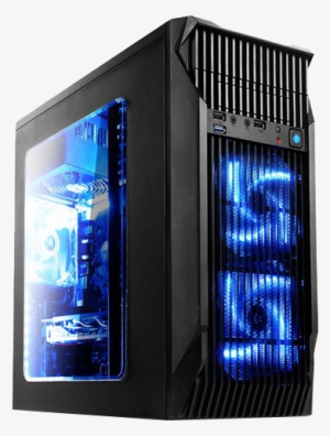Gamemax Atom Gaming Pc Case With 2 X 15 Led 12cm Fans - 394x500 PNG ...