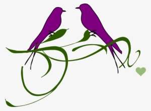 Love Birds In Purple Digital Clip Art - Love Birds Clipart Png ...