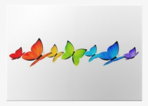 Rainbow Butterflies Border For Your Design Poster • - Vector Graphics ...