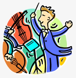 Conductor Conducting The Orchestra Royalty Free Vector - String ...