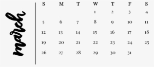 March - Transparent Background March Calendar Png - 1190x520 PNG ...