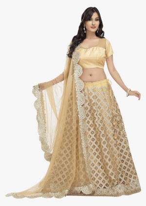 Gold Ghagra Choli - 563x796 PNG Download - PNGkit