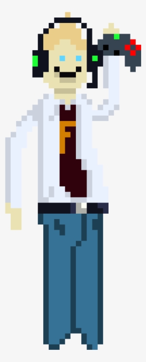 The Happy Guy Gamer White With A F And A Gamepad - Illustration ...